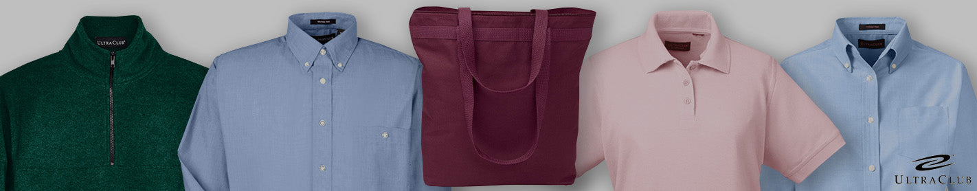 Custom UltraClub Brand Merchandise with your Logo – EZ Corporate Clothing