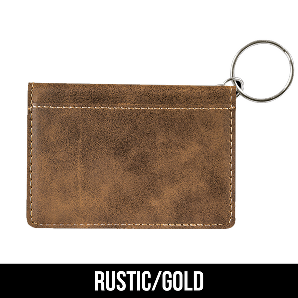 4 1/4" x 3" Laserable Leatherette Keychain ID Holder